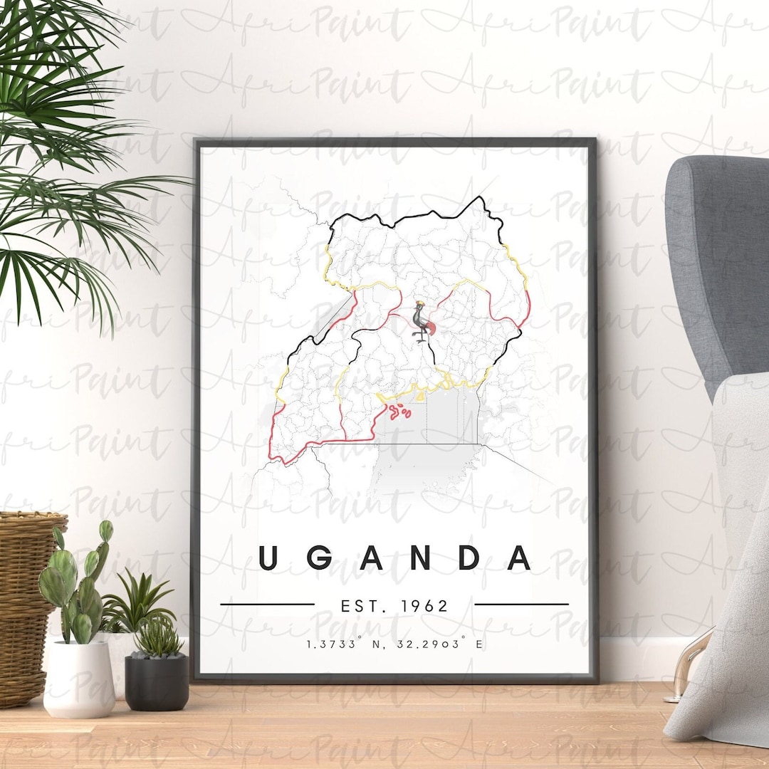 UGANDA Map Poster| East Africa Poster Printable Art| African Minimalist ...