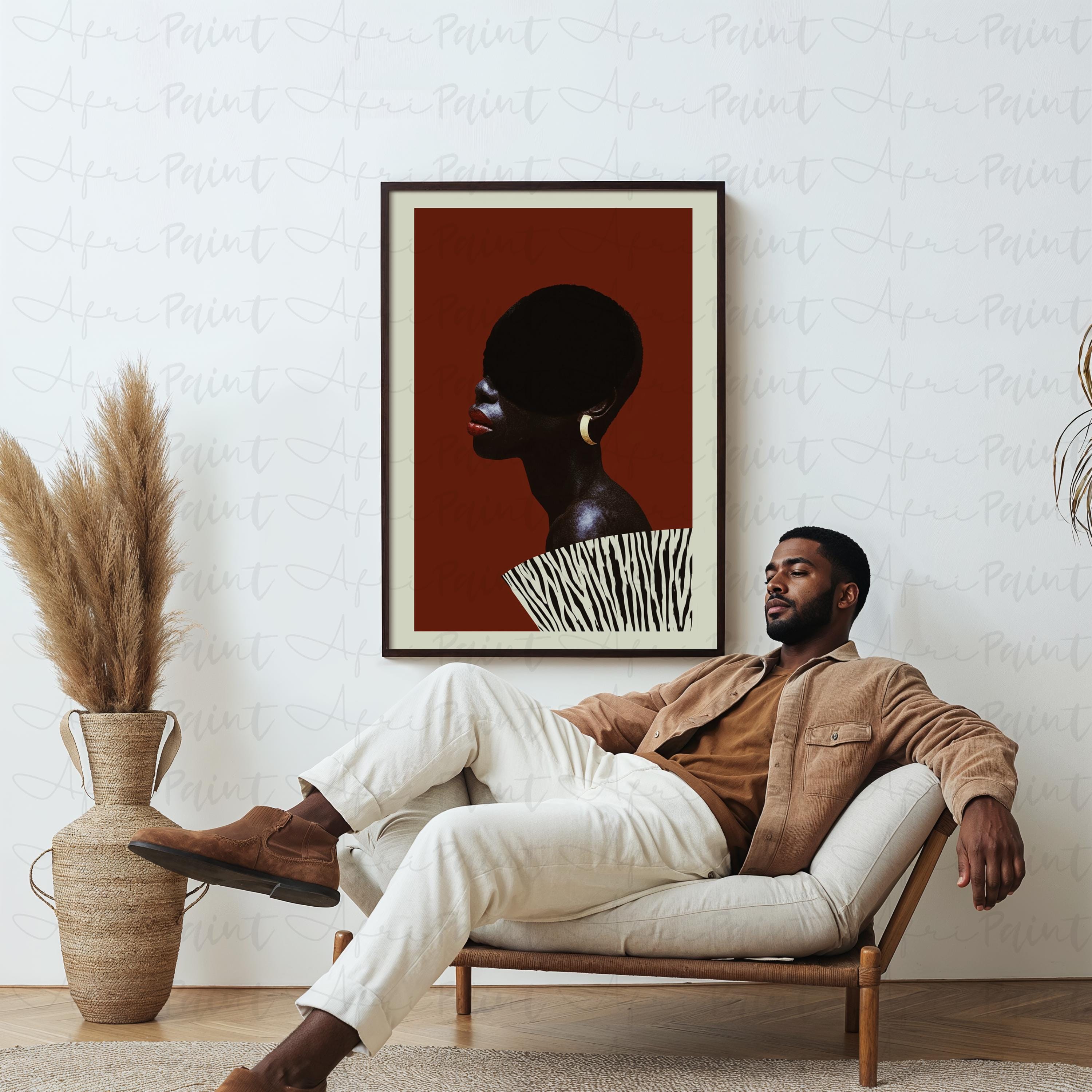 Afro Surreal Abstract African Woman Wall Art, African American Art ...