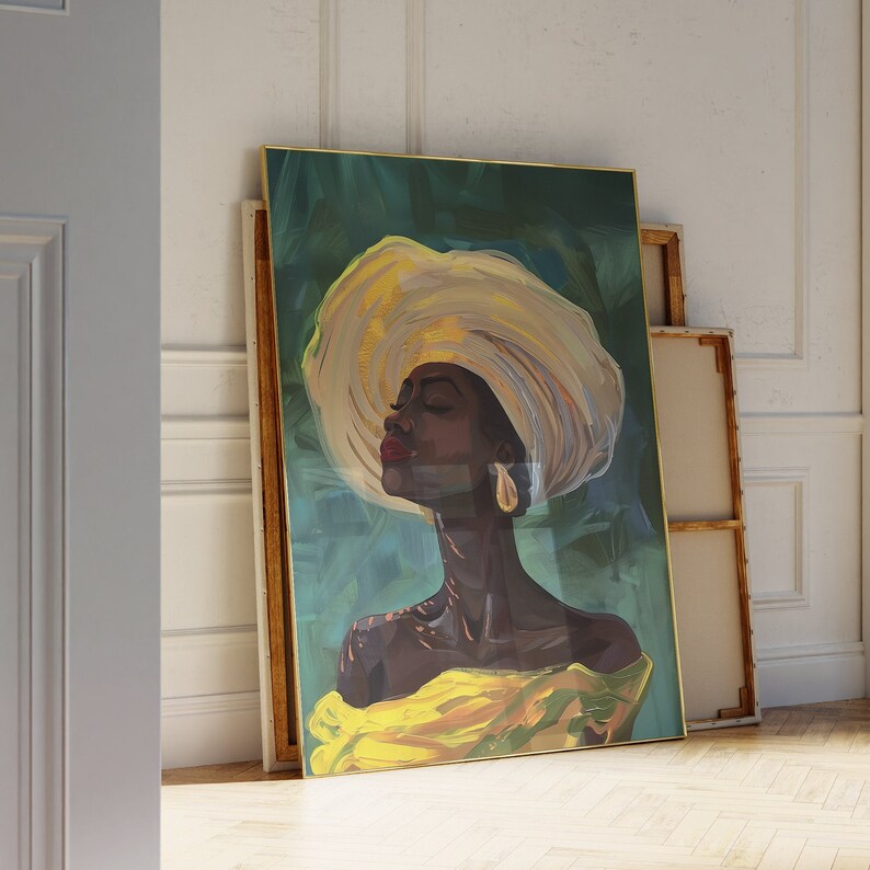 Gorgeous Golden Gele Physical Poster Wall Art, West African Poster ...