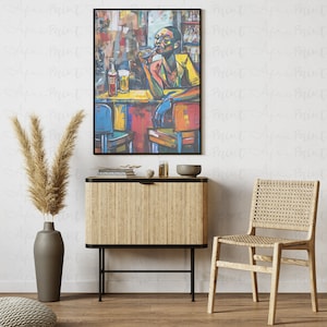 The African Barman, African Digital Printable Art, Abstract Afro Wall ...
