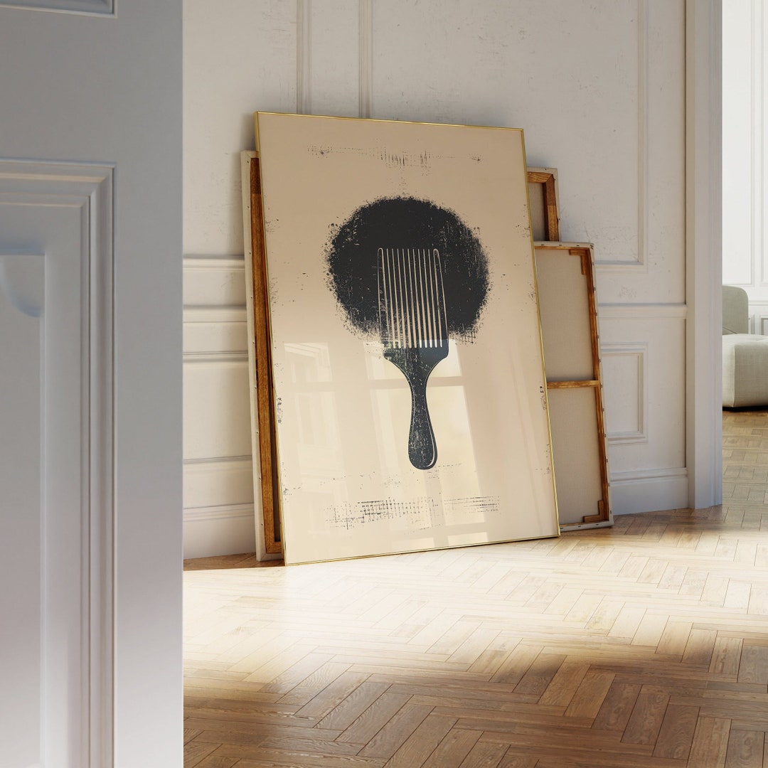 Vintage Afro Hair Comb Digital Printable Wall Art, African Poster ...