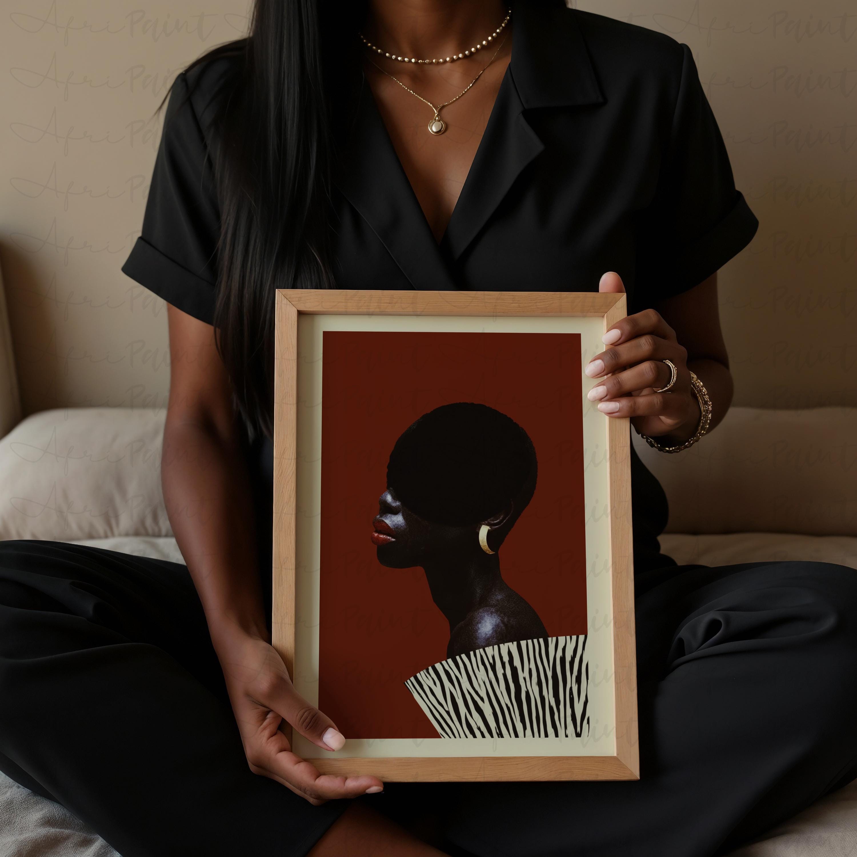 Afro Surreal Abstract African Woman Wall Art, African American Art ...