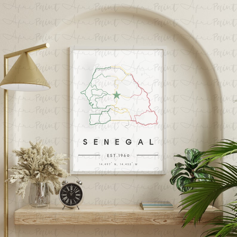 SENEGAL Map Poster Print Senegalese Poster Printable Art Download ...