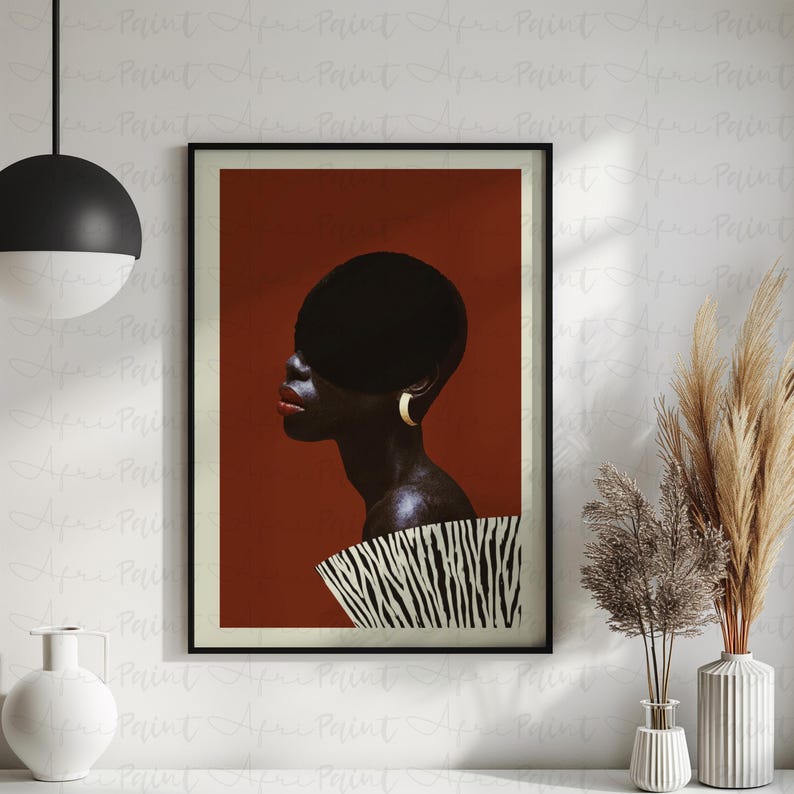 Afro Surreal Abstract African Woman Wall Art, African American Art ...