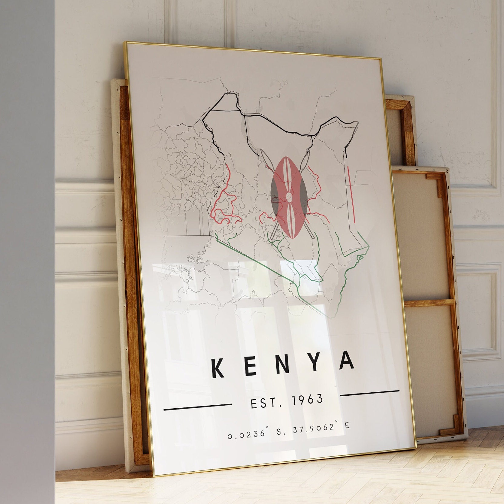 KENYA Map Digital Printable Poster| East Africa Poster Printable Art ...