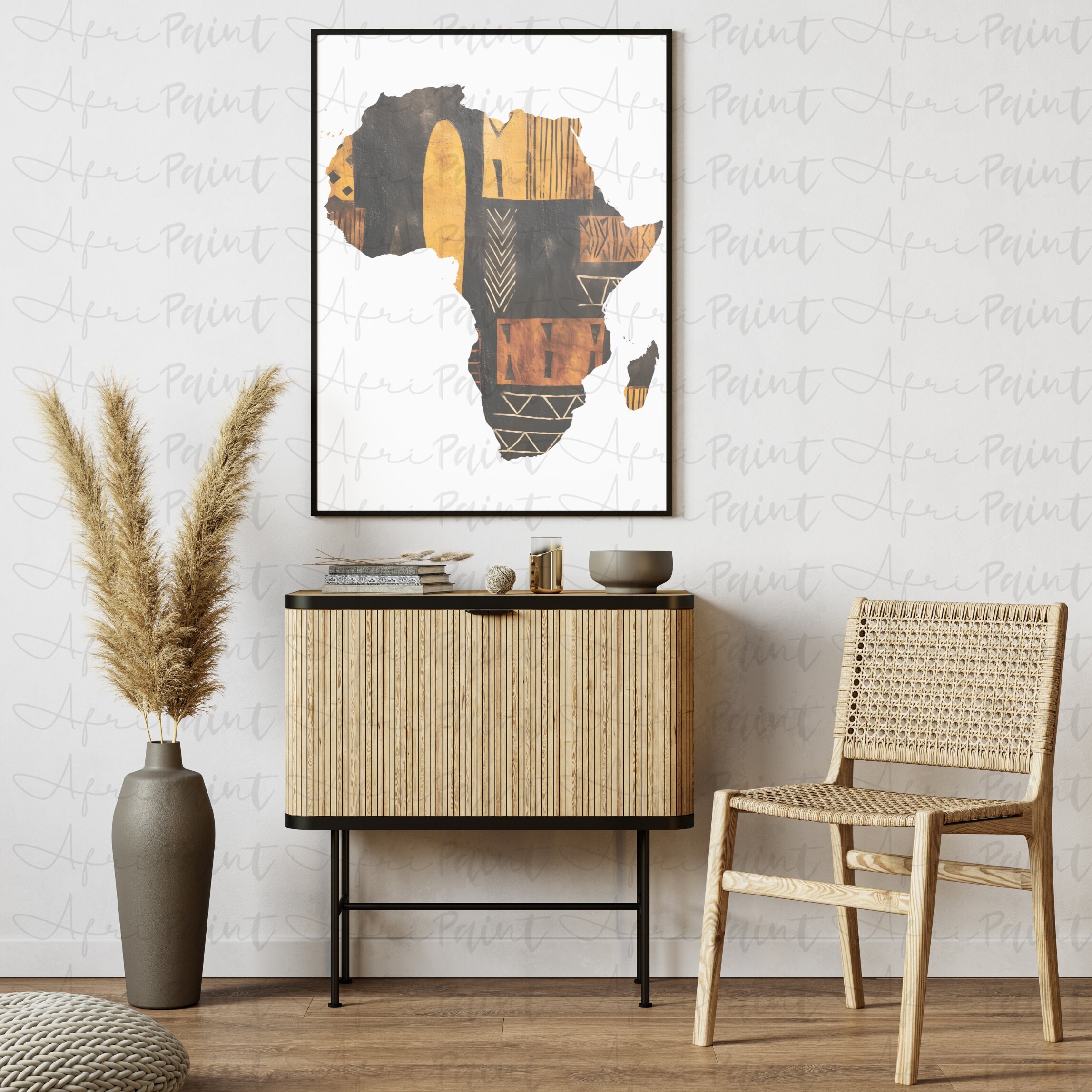 African Map Poster Print Mud Cloth African Wall Art African Art Poster ...