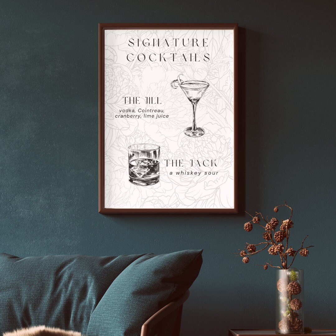 Jack & Jill Signature Cocktail Sign - Etsy