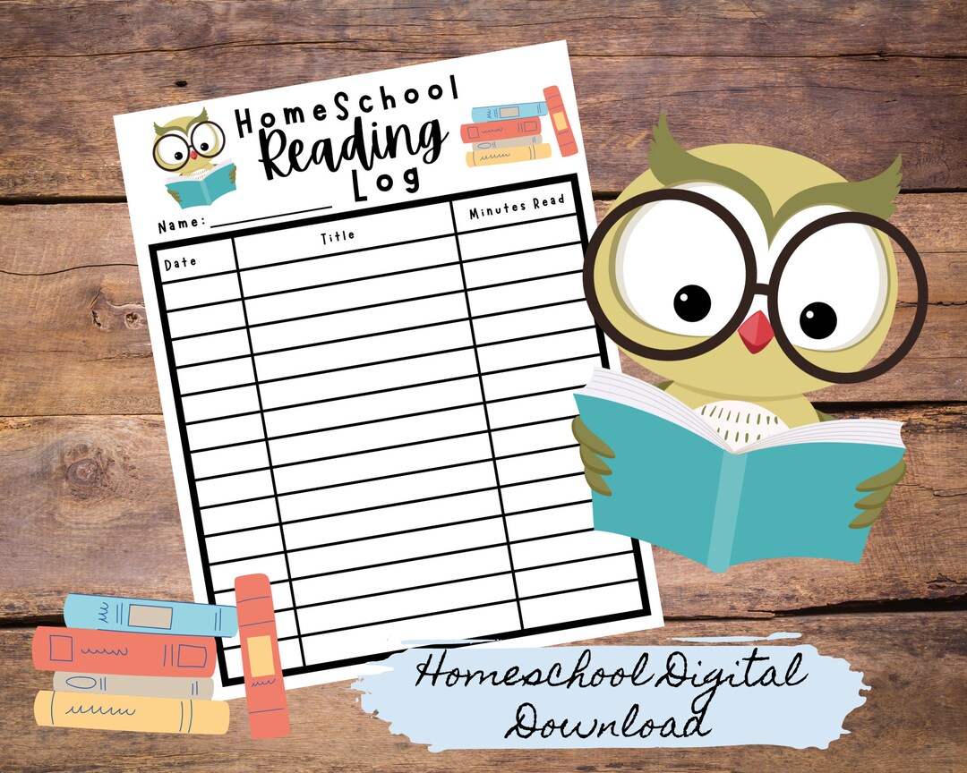 Home School Reading Log- Owl Digital Download - Etsy