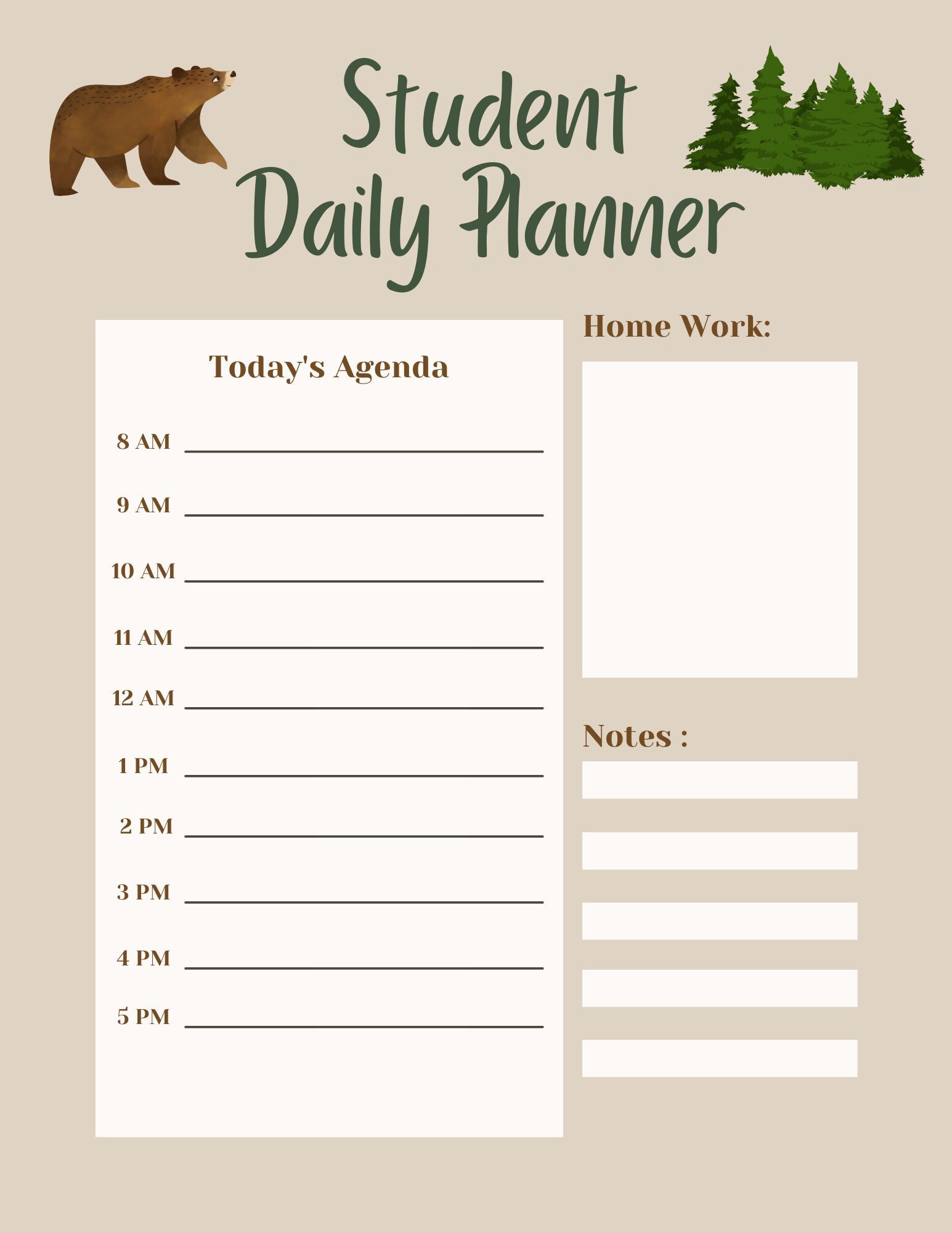 Student Daily Planner-digital Download - Etsy