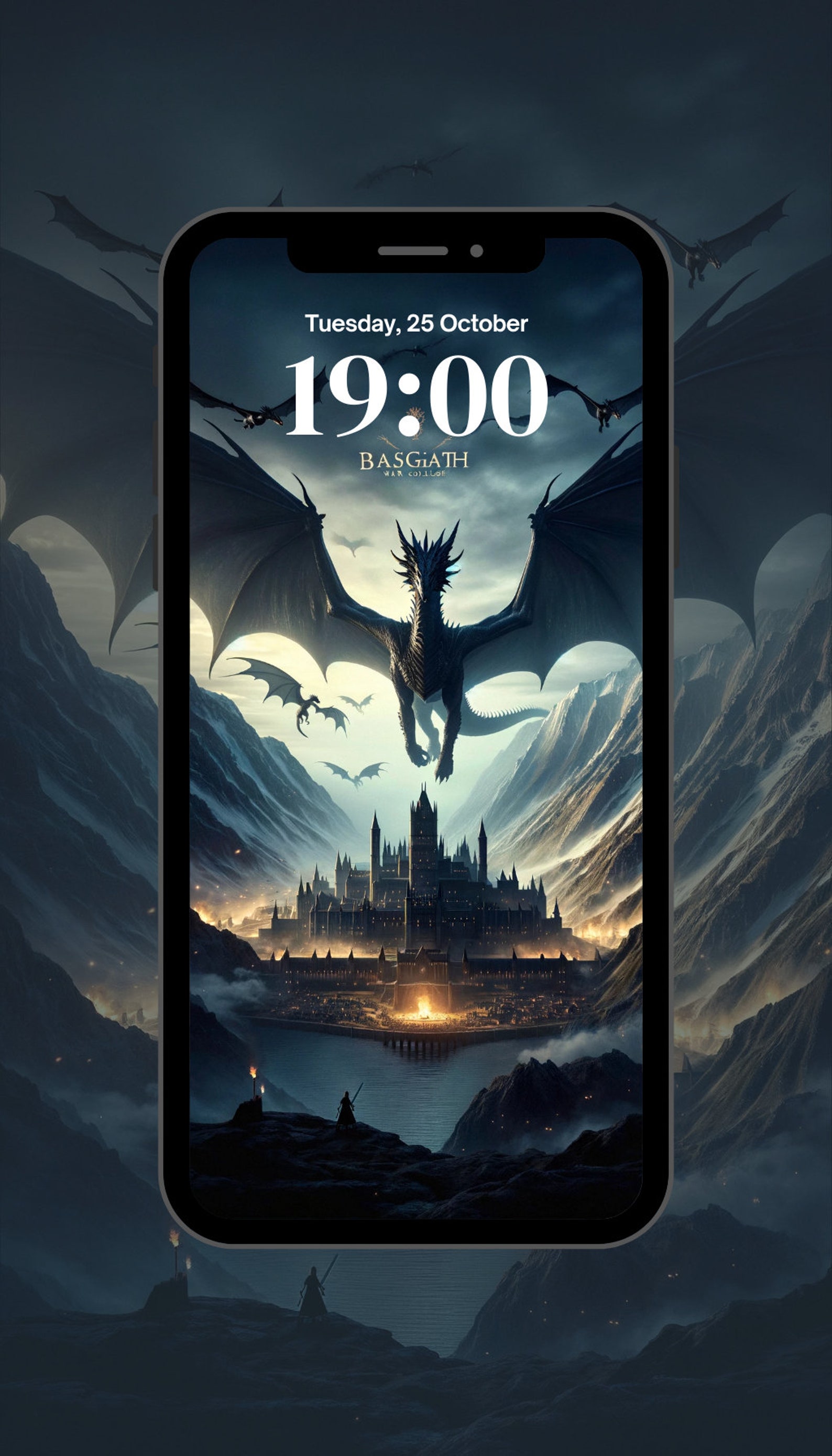 Phone Wallpaper Bundle Fourth Wing Inspired Fantasy iPhone Android - Etsy