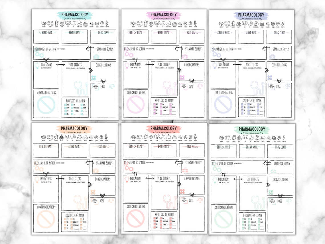 Emt/paramedic Pharmacology Template | Printable Pharmacology Map | EMT ...