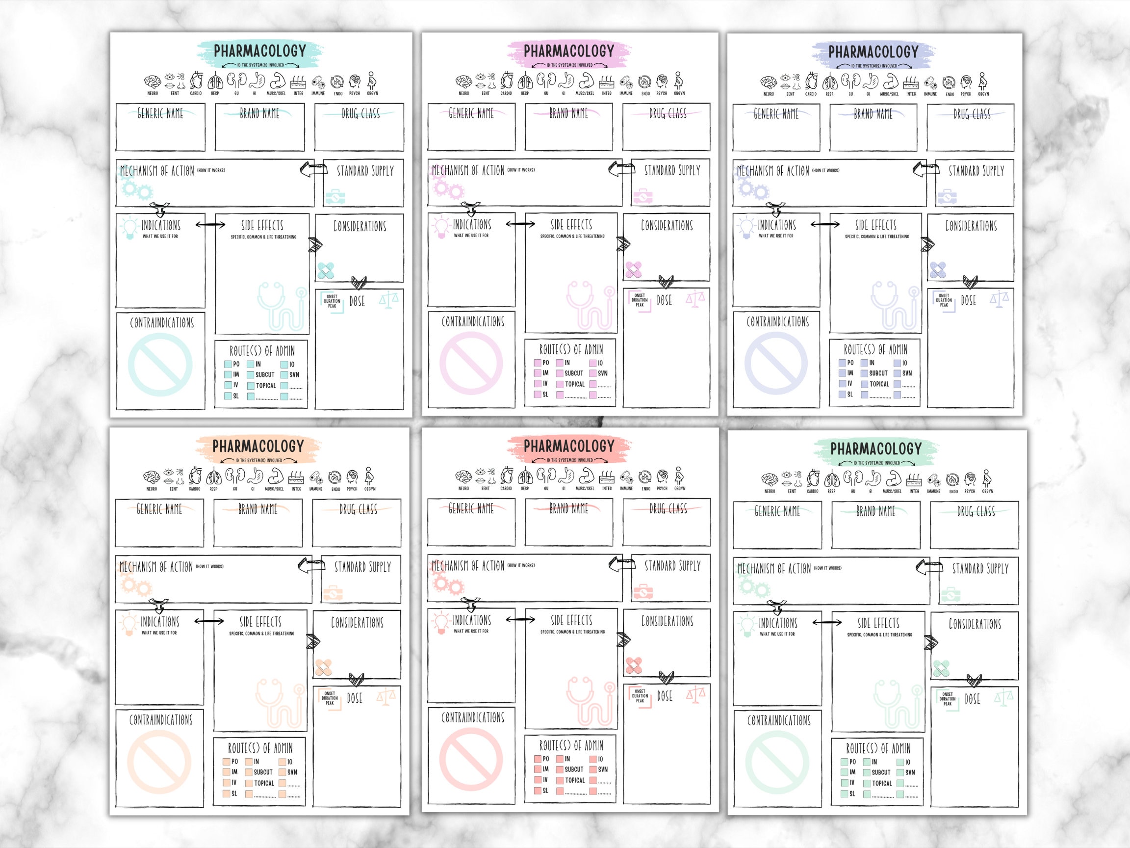 Emt/paramedic Pharmacology Template | Printable Pharmacology Map | EMT ...