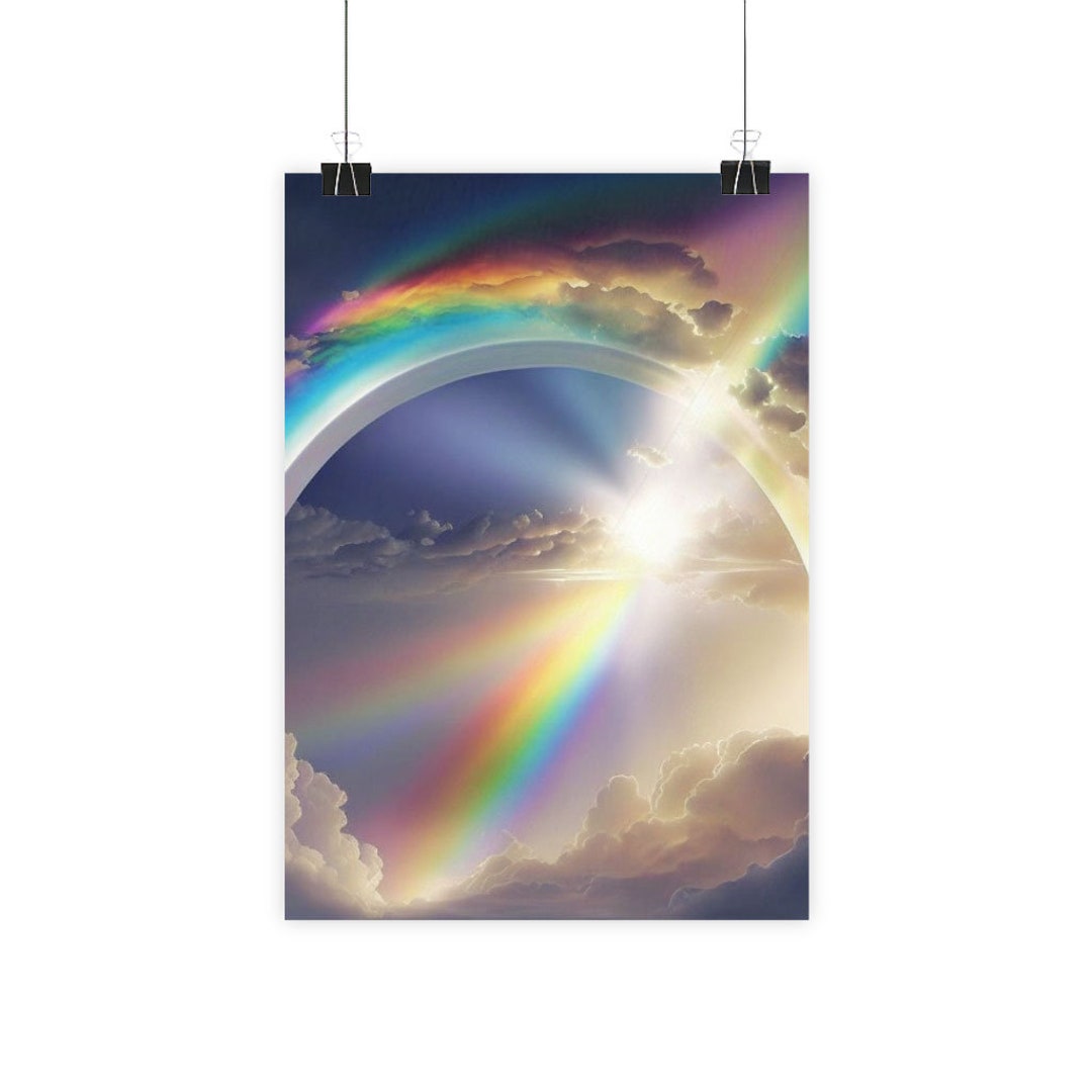 Rainbow Cloud Art Print | Whimsical Sky Poster | Home Decor Wall Art ...