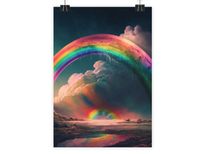 Nature Landscape Rainbow Poster - Serene Scenic Wall Art - Colorful ...