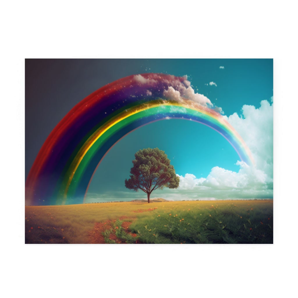 Rainbow Horizontal Poster - Colorful Wall Art Print - Vibrant Home ...