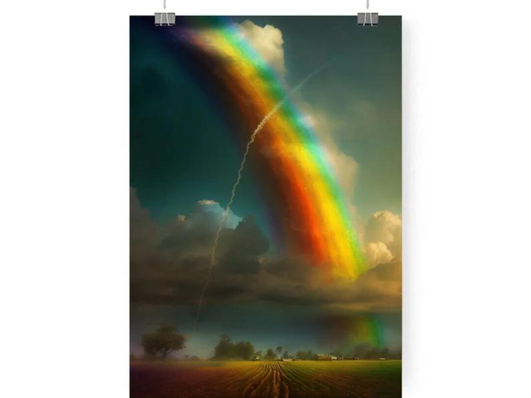 Rainbow Cloud Wall Art Poster - Whimsical Decor for Colorful Spaces ...