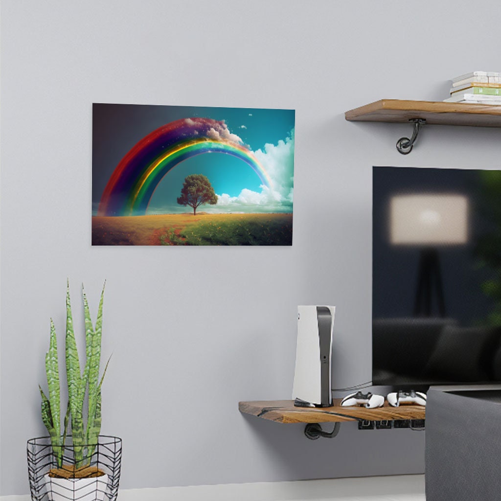 Rainbow Horizontal Poster Colorful Wall Art Print Vibrant Home Decor - Etsy