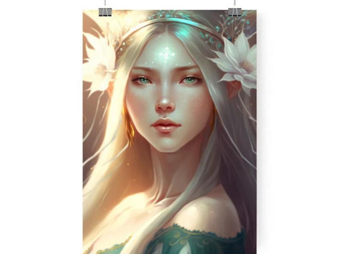 Enchanting Anime Goddess Poster - Divine Beauty and Magic - Etsy