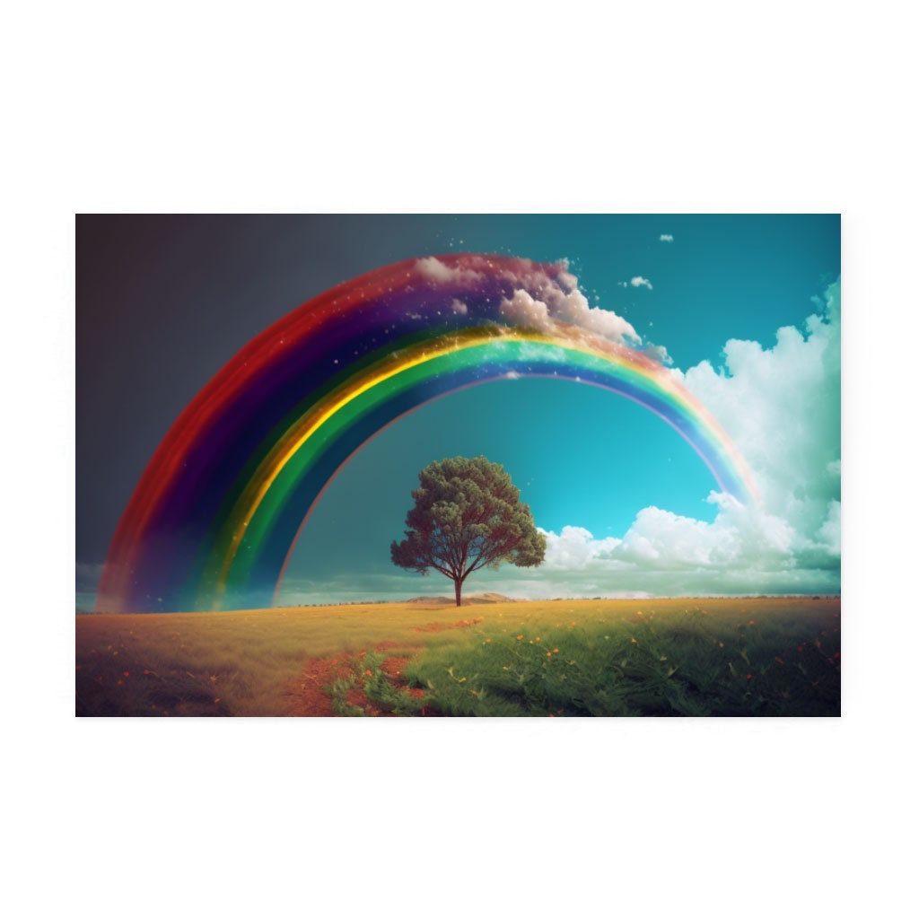 Rainbow Horizontal Poster Colorful Wall Art Print Vibrant Home Decor - Etsy