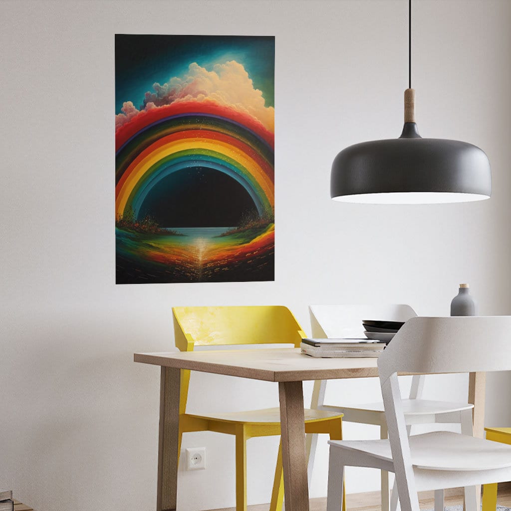 Rainbow Glossy Poster Colorful High-gloss Wall Art Vibrant Home Decor ...