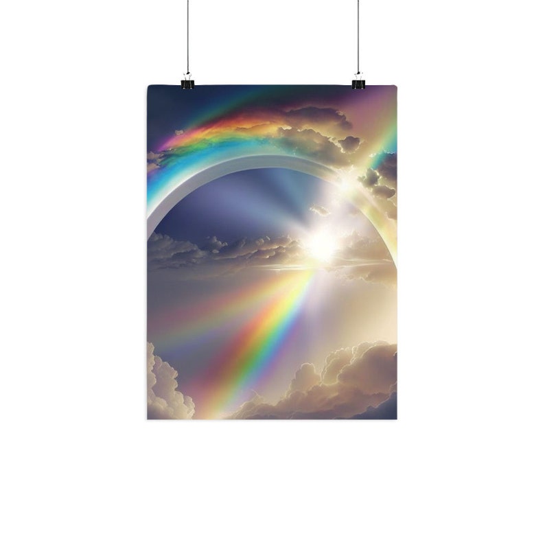 Rainbow Sky Satin Poster Colorful Wall Art Inspired by Nature Home ...