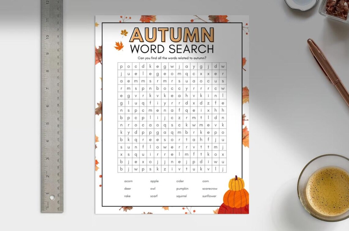 Autumn Harvest Word Search Fun, Fall Festivities Word Search Puzzle ...