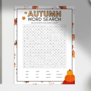 Autumn Harvest Word Search Fun, Fall Festivities Word Search Puzzle ...