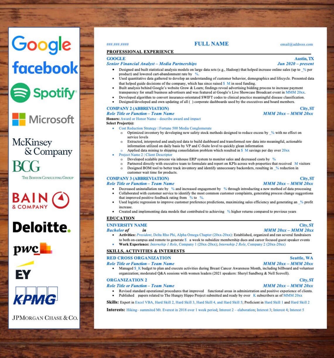 Simple Resume Template for Analytics Roles (data Analyst, Data ...