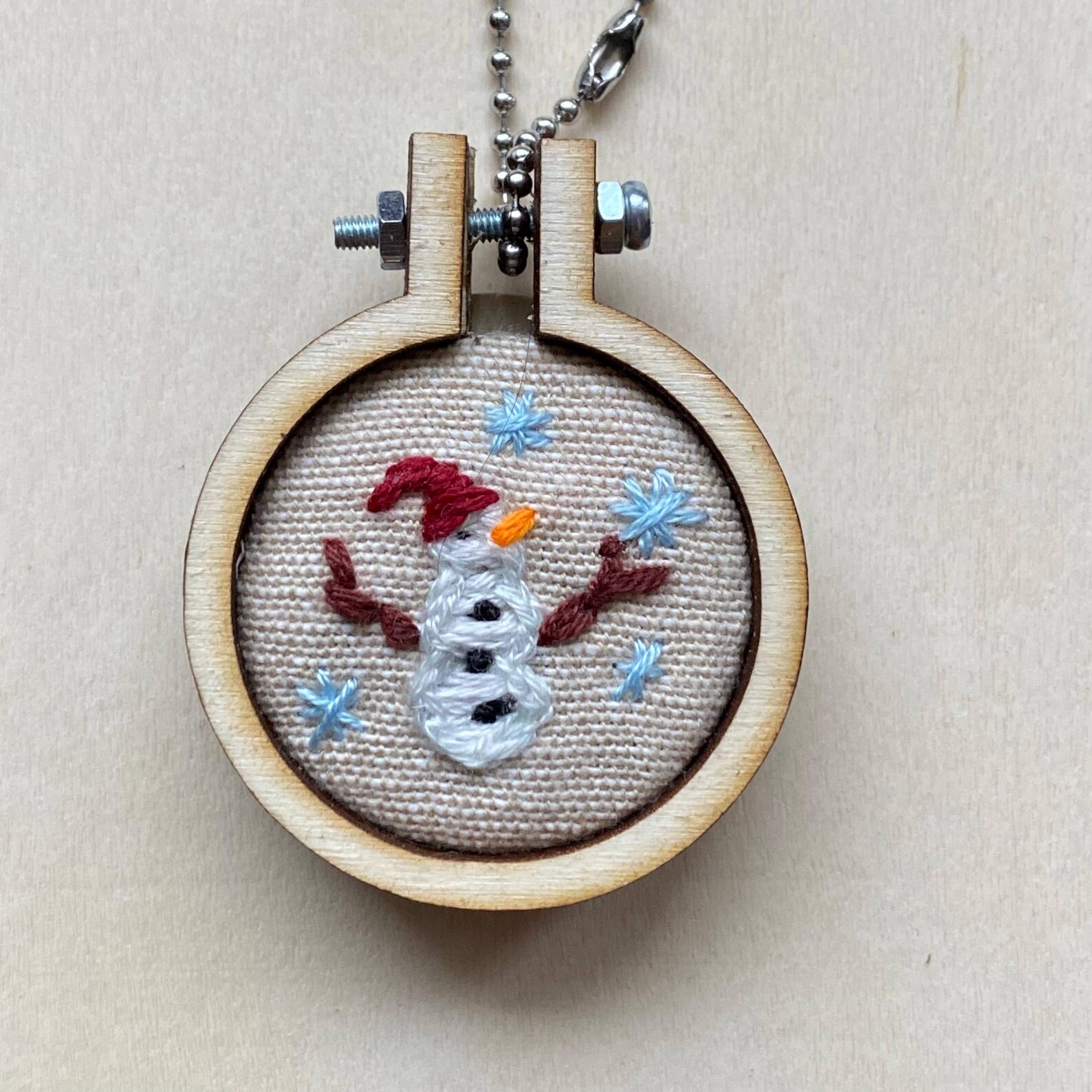 Handmade Mini Embroidery Christmas Keychain - Etsy