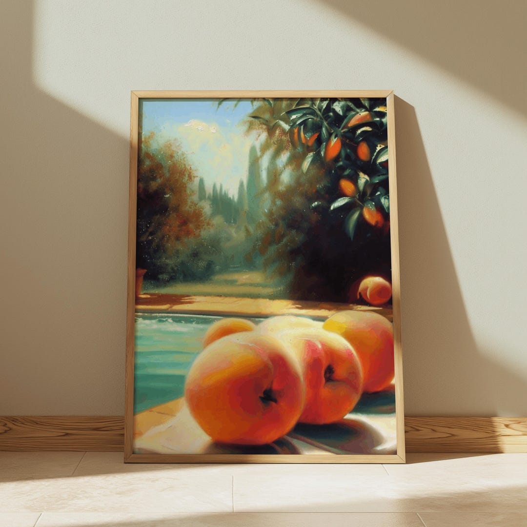 Call Me by Your Name Watercolor, Inspired Art, Peaches and Italian Pool ...
