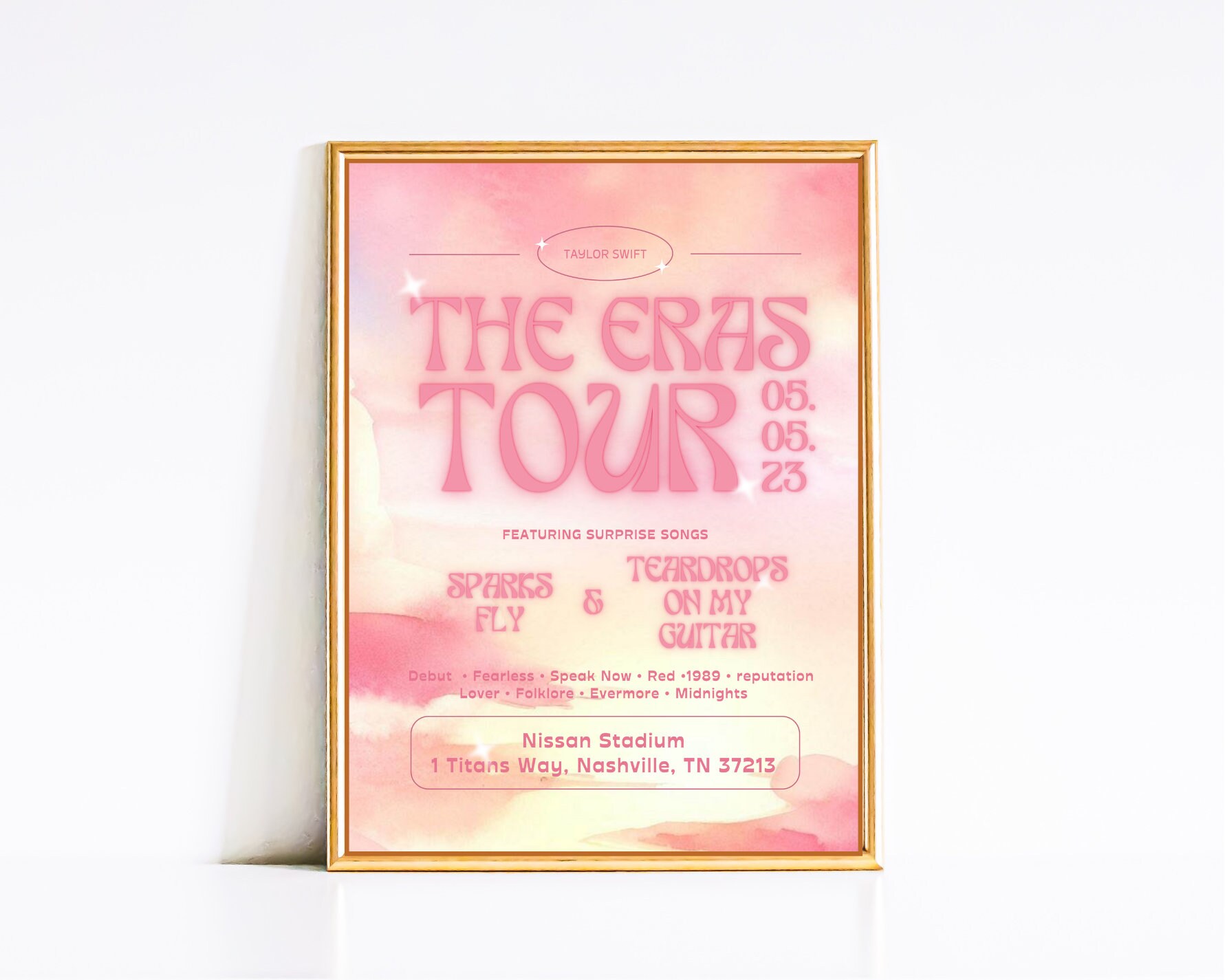 Custom Eras Tour Poster Canva Digital Template Taylor Swift Wall Art ...