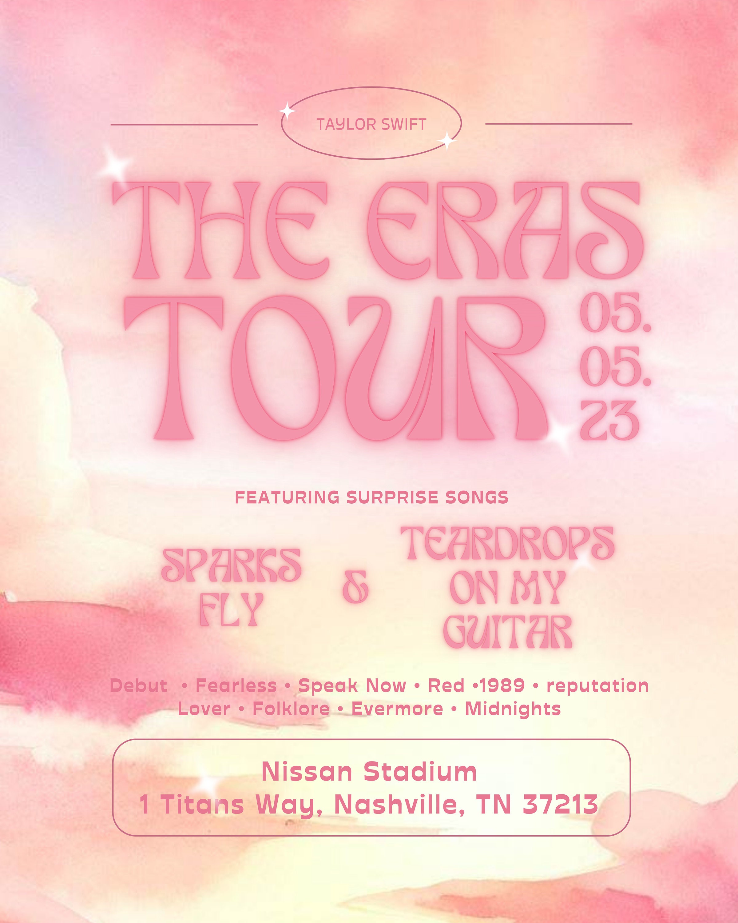 Custom Eras Tour Poster Canva Digital Template Taylor Swift Wall Art ...