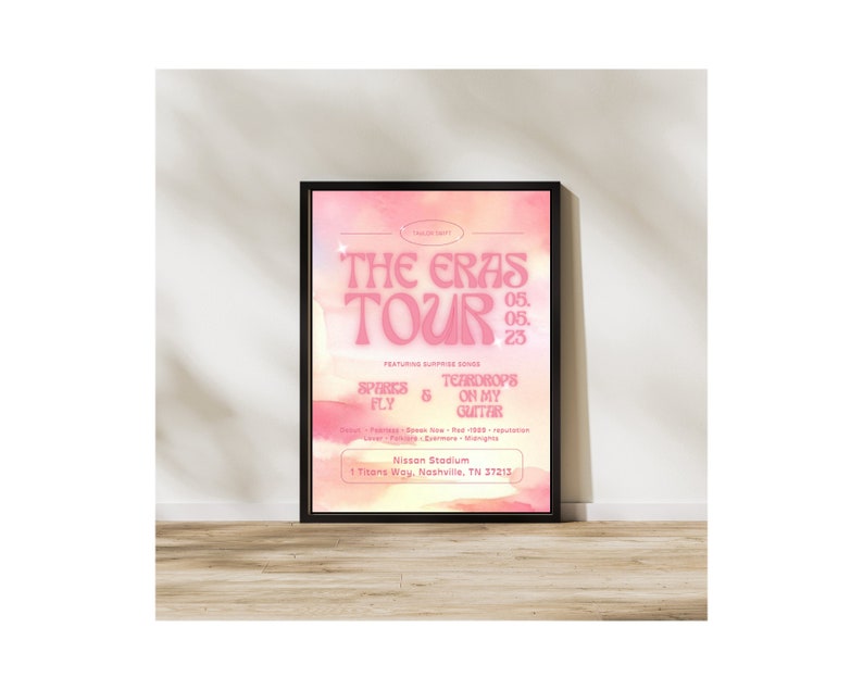 Custom Eras Tour Poster Canva Digital Template Taylor Swift Wall Art ...