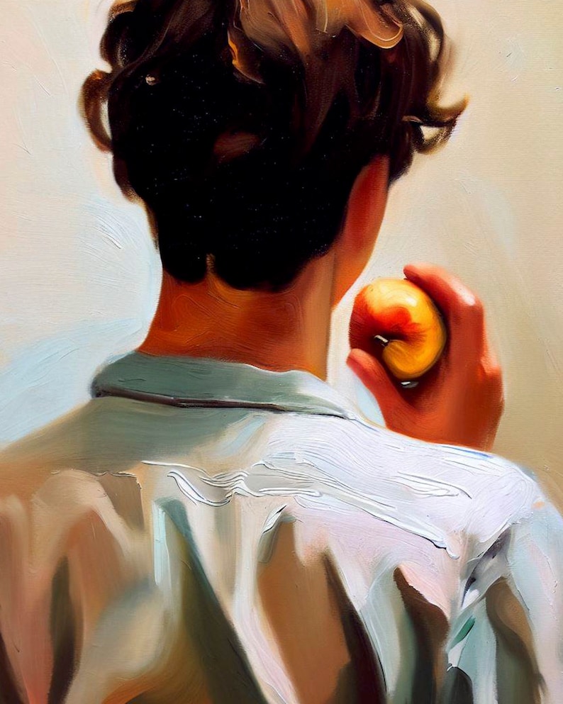 Call Me by Your Name Inspired Wall Art, Oil Painting Style, Elio, Peach ...