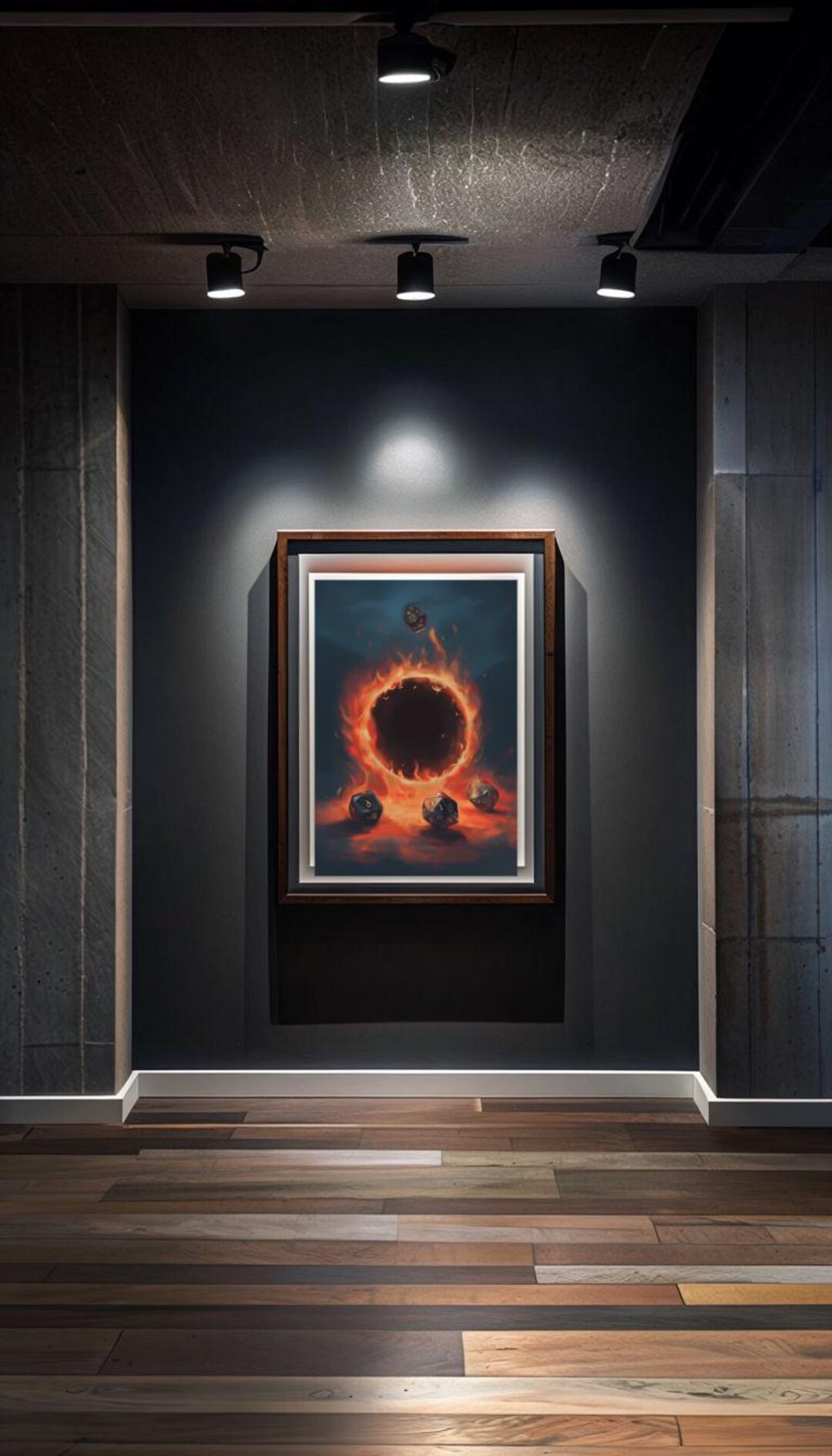 Surreal Digital File of DND Dice With Fiery Portal – Fantasy RPG Art ...