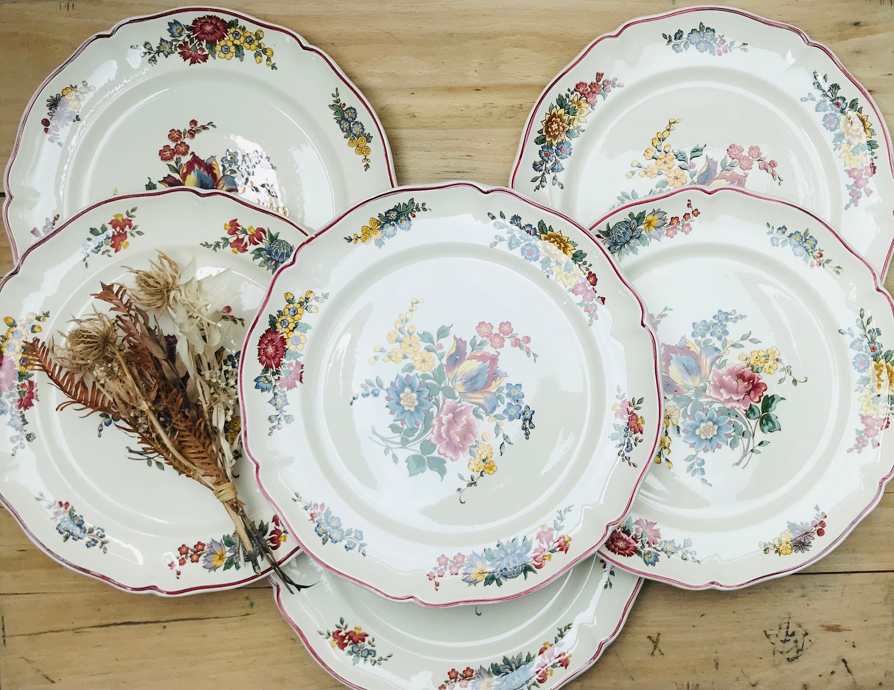 6er-Set Speiseteller Villeroy & Boch Mettlach Modell Fleurs de ...