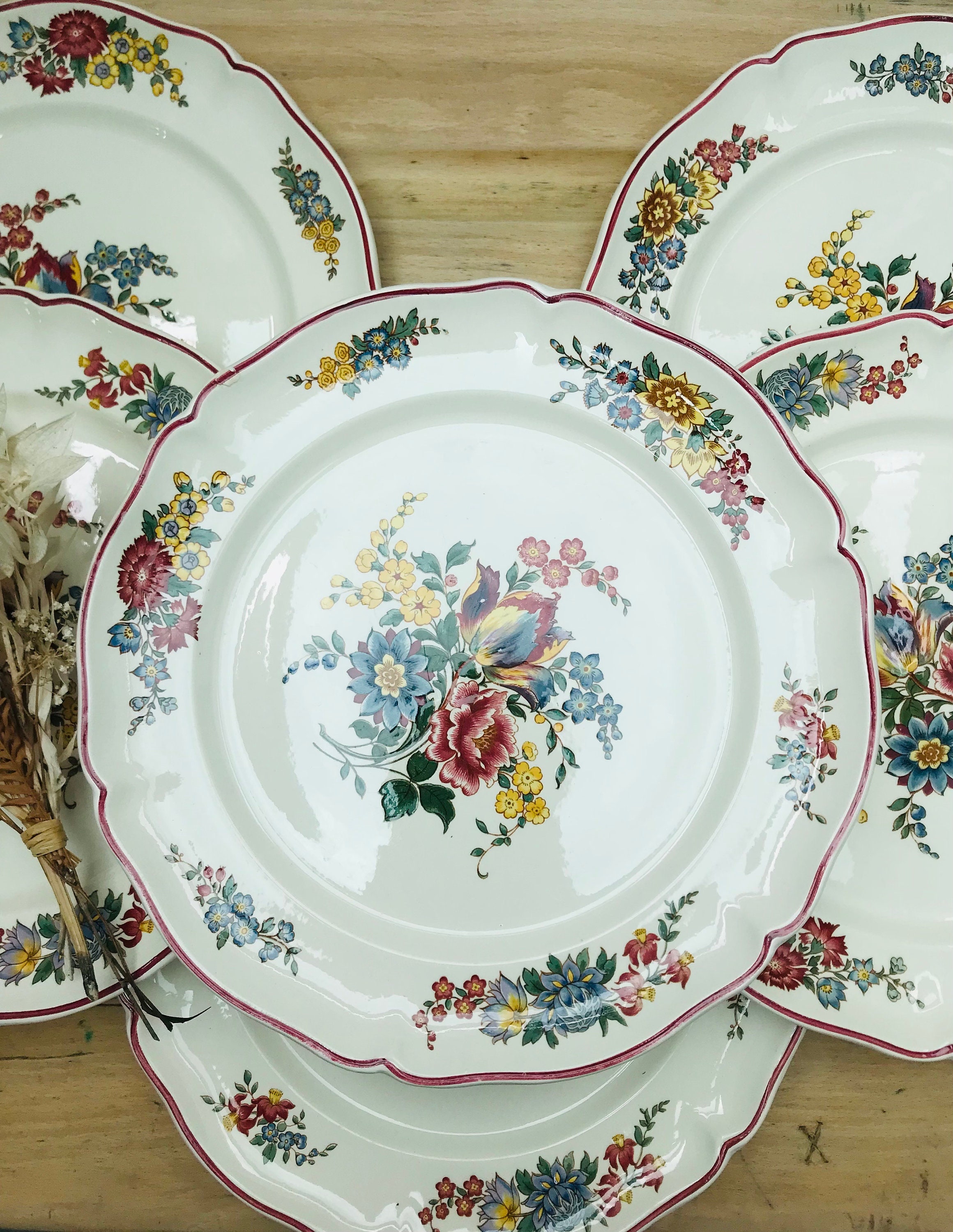6er-Set Speiseteller Villeroy & Boch Mettlach Modell Fleurs de ...