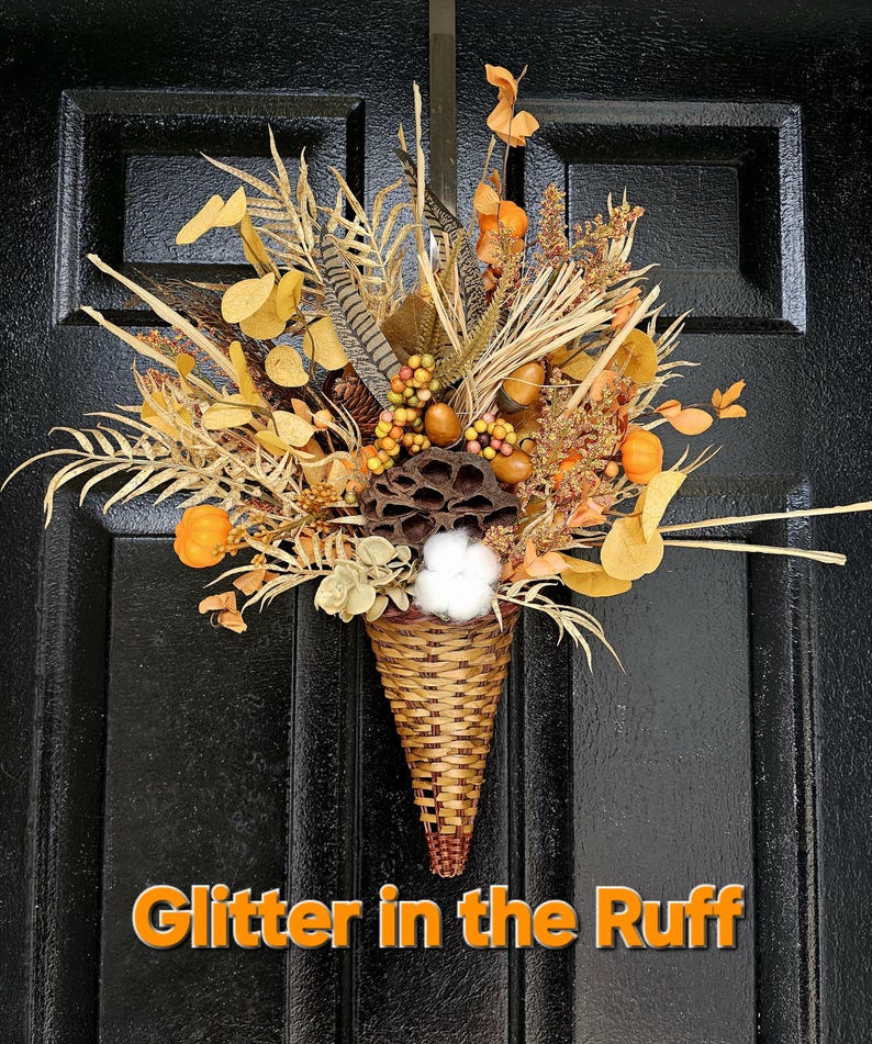 Handcrafted Fall Cornucopia Centerpiece, Thanksgiving Table Decor - Etsy