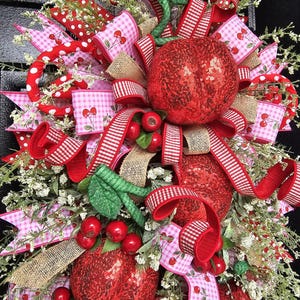 Cherry Wreath, Cherry Decor, Spring Wreath, Spring Decor, Summer Wreath ...