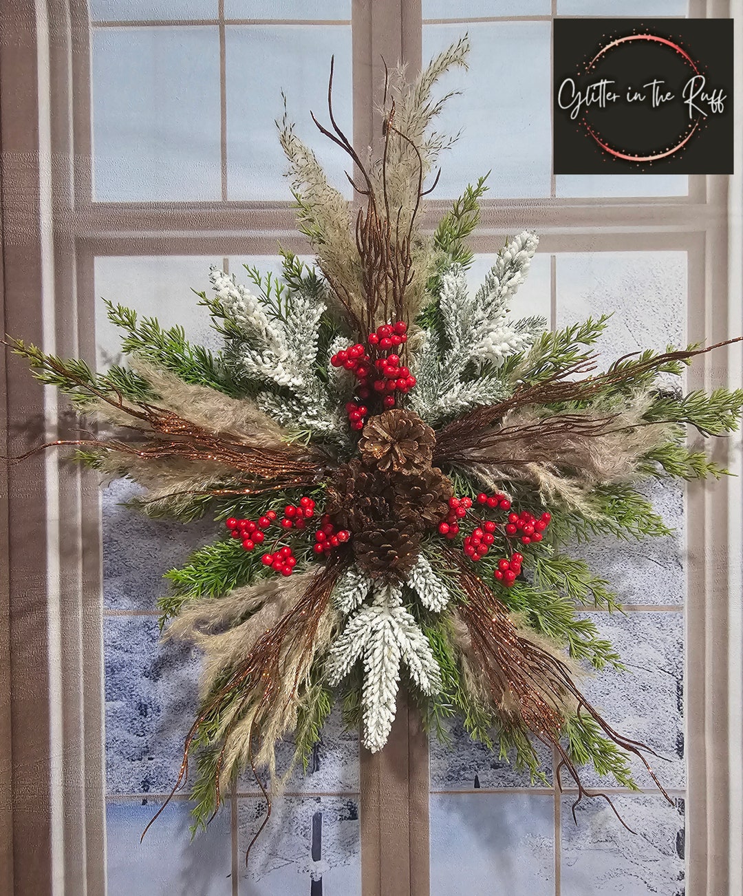 Christmas Wreath Star Wreath Farmhouse Wreath Grapevine - Etsy