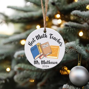 Personalized Mathteacher Ornament, Custom Gift for Teacher, Christmas ...