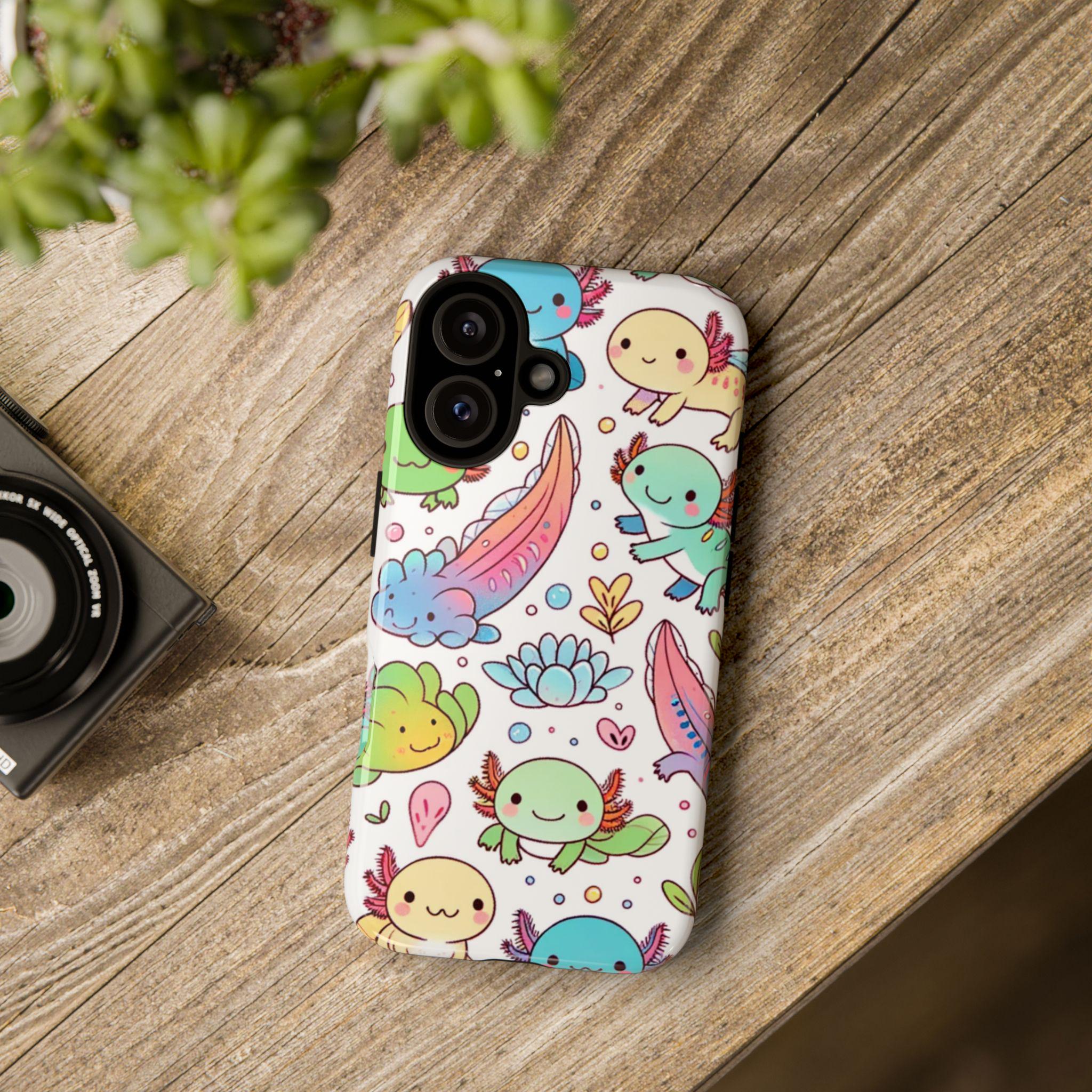 Axolotl Tough Cases, Cute Animal Phone Covers, Mexican Salamander Phone ...