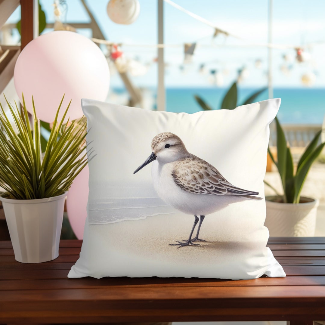 Sandpiper Pillow, Shorebird, Beach Home Decor, Seaside Lodge, Beach ...