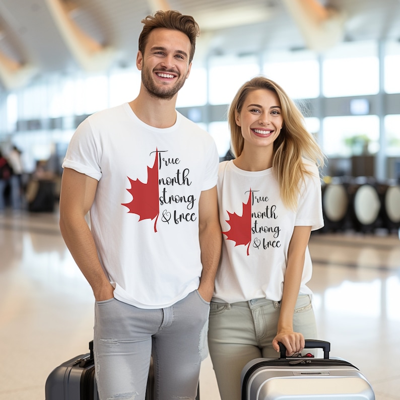 True North Strong and Free, Canada Day Tshirt, Maple Leaf, Canadian ...