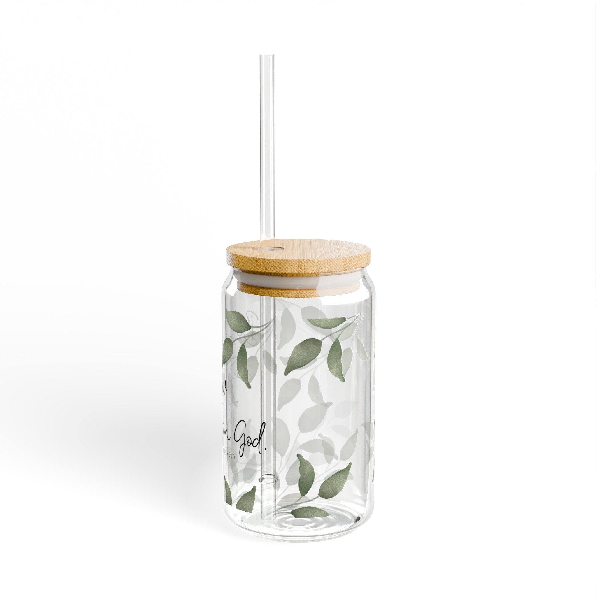 Be Still and Know Tumbler Sipper Glass With Straw,can Shaped Glass ...