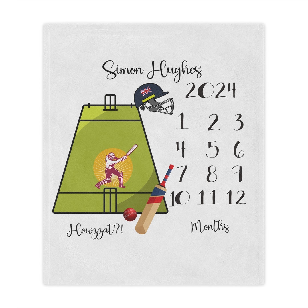 Cricket Personalized Baby Milestone Blanket for Newborn Baby, Record ...