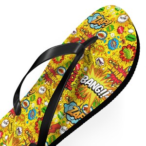 Comics Flip Flops, Summertime Flip Flops, Comic Art, Gifts for Son ...