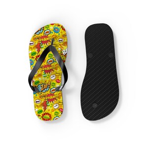Comics Flip Flops, Summertime Flip Flops, Comic Art, Gifts for Son ...