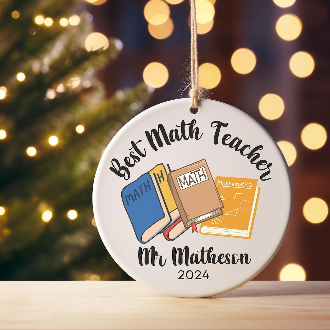 Personalized Mathteacher Ornament, Custom Gift for Teacher, Christmas ...