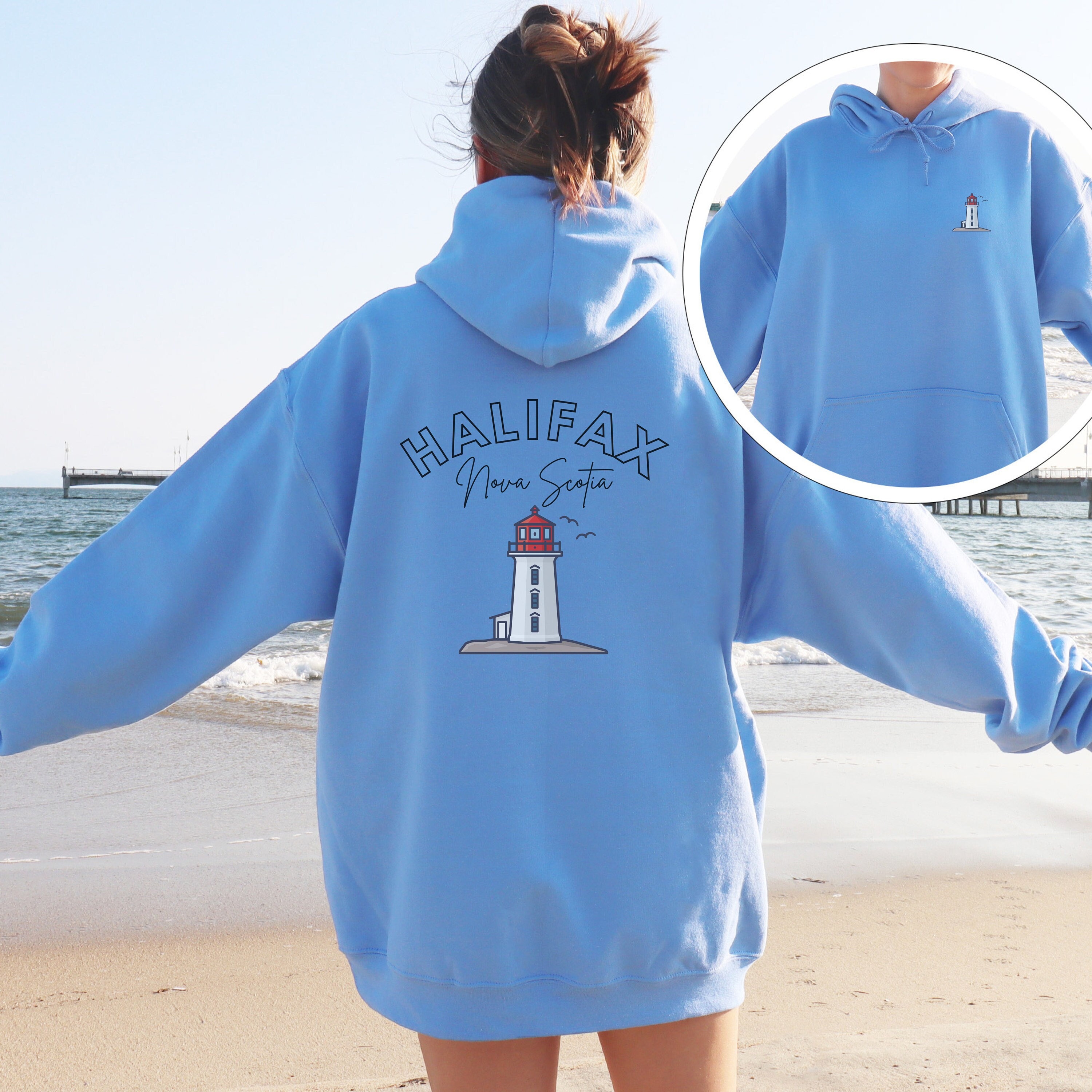 Halifax Nova Scotia Lighthouse Hoodie, Beach Sweatshirt, Lighthouse ...